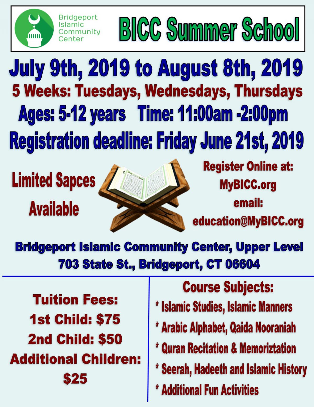 BICC Summer School – Bridgeport Islamic Community Center – BICC