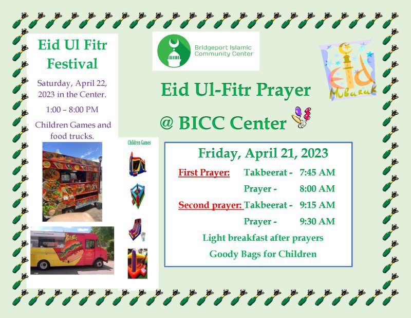 Eid Ul-Fitr Prayer at BICC Center – Bridgeport Islamic Community Center ...